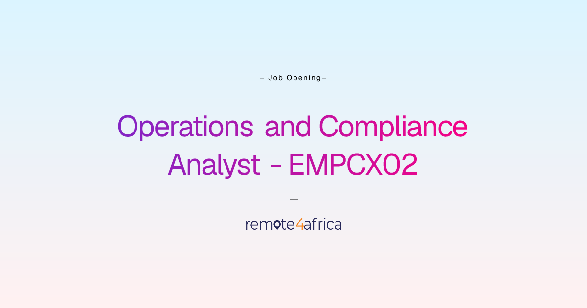 Remote Operations and Compliance Analyst - EMPCX02 job at Human ...