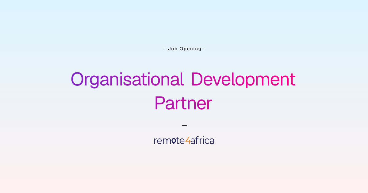 Remote Organisational Development Partner job at Financial Services ...