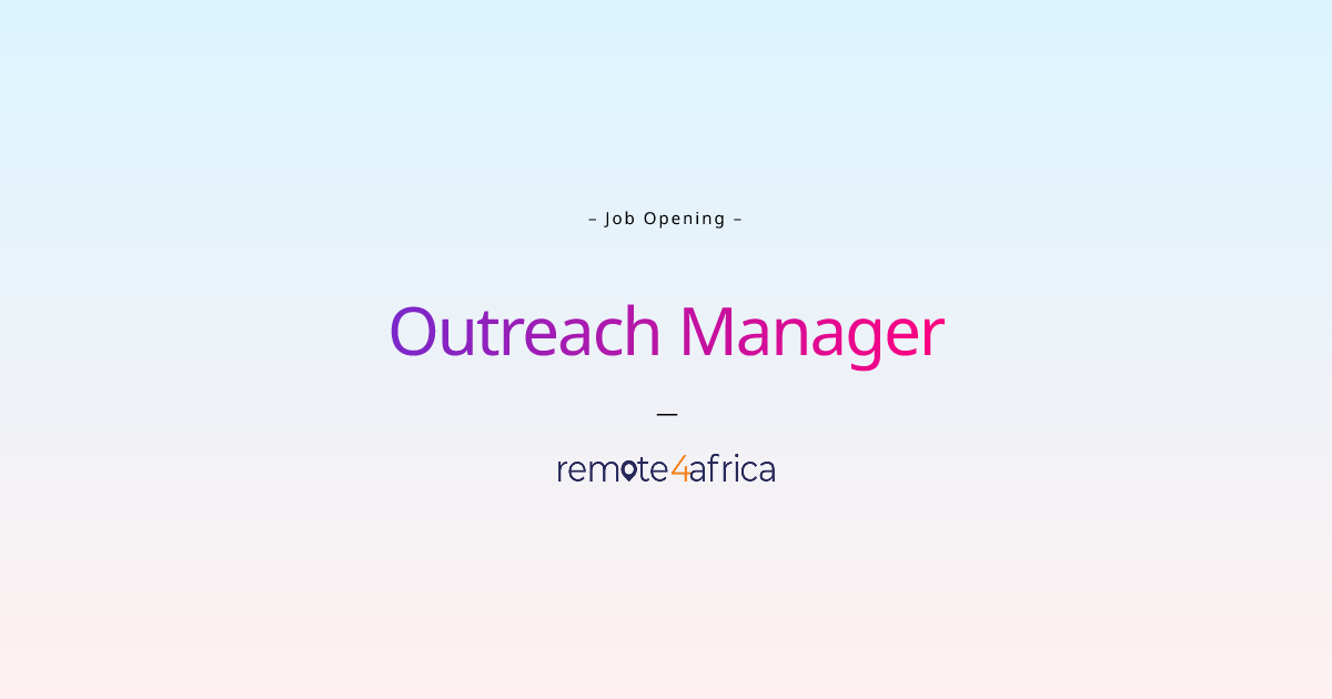 Remote Outreach Manager job at Financial Services / FinTech company ...