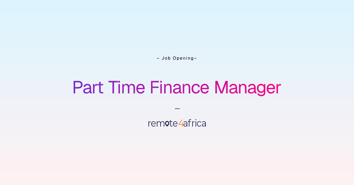 Remote Part Time Finance Manager job at Human Resource Services company ...