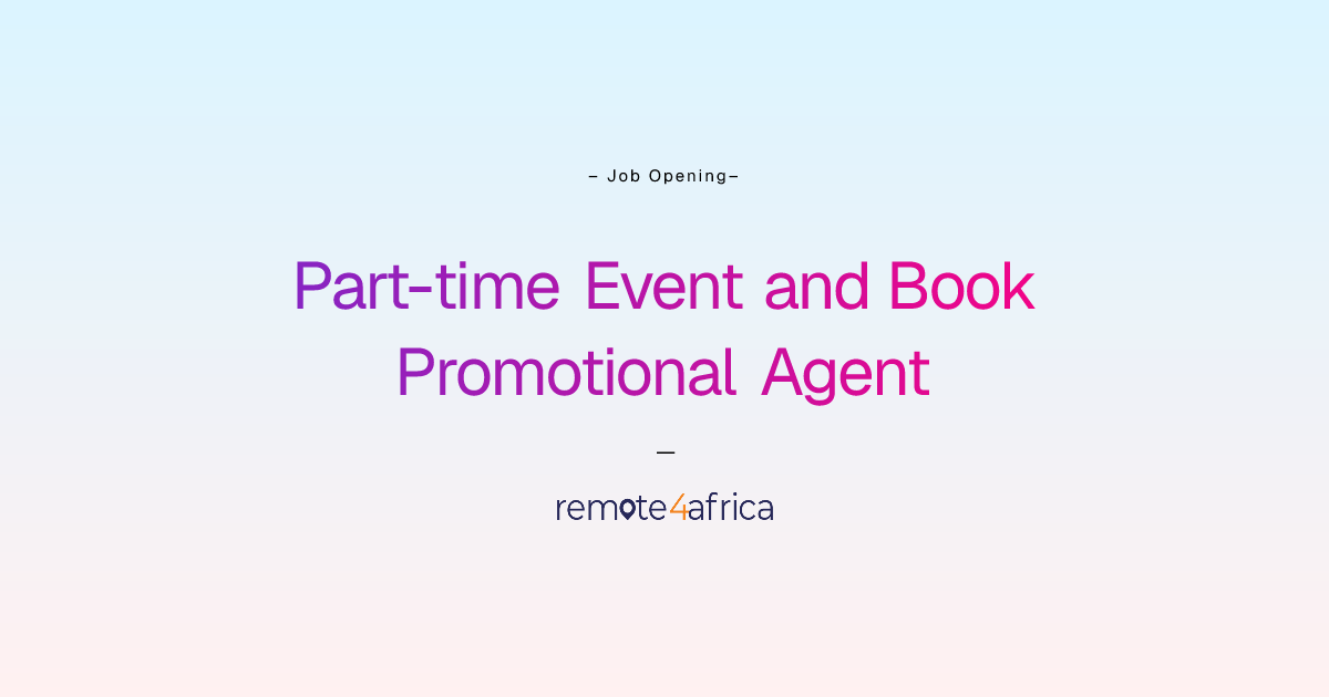 Remote Part-time Event and Book Promotional Agent job at Human Resource ...