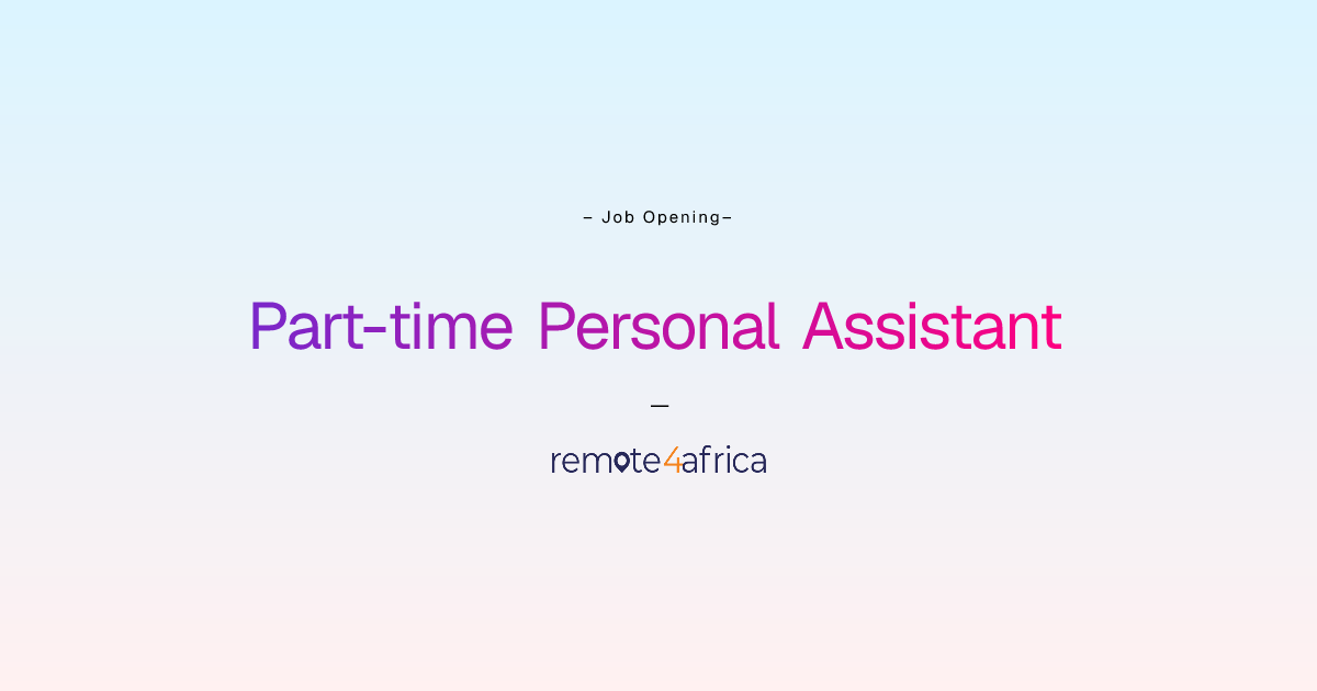 Remote Part-time Personal Assistant job at Human Resource Services ...