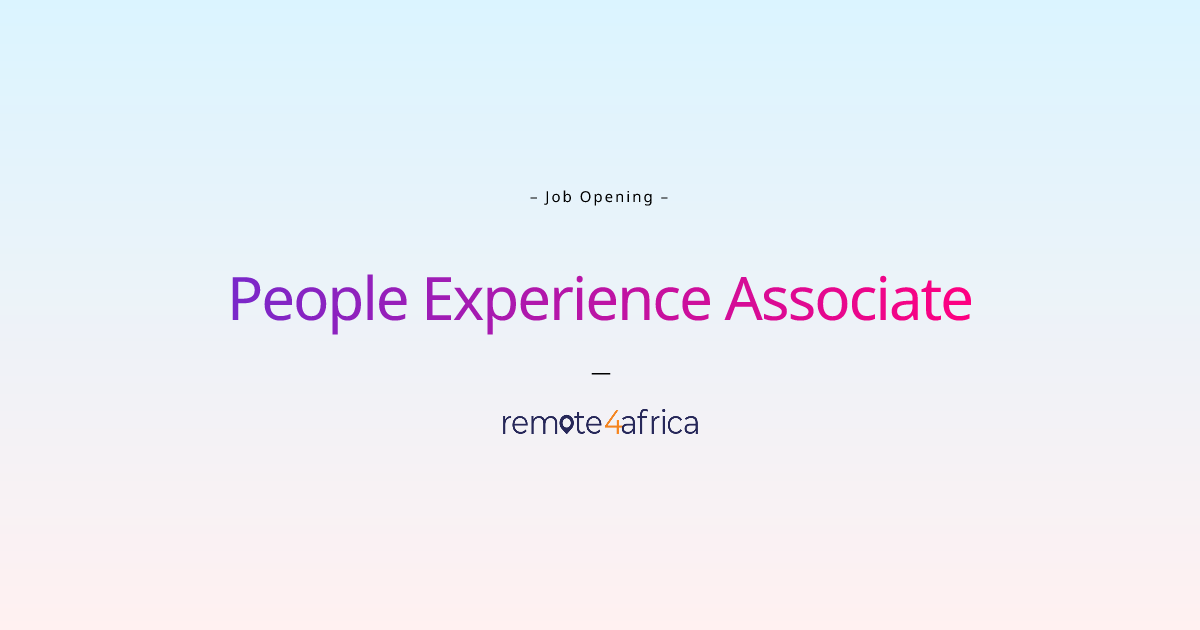 Remote People Experience Associate job at Internet Software & Services ...