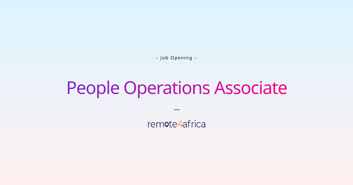 Remote People Operations Associate job at Health care company ...