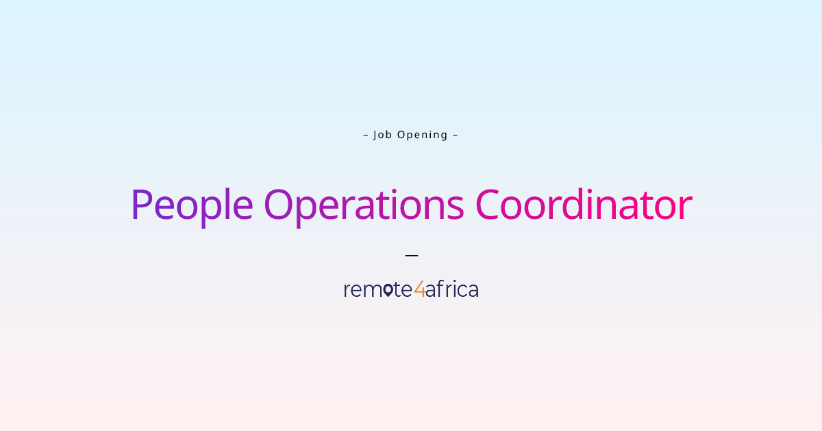 Remote People Operations Coordinator job at E-commerce / Marketplace ...