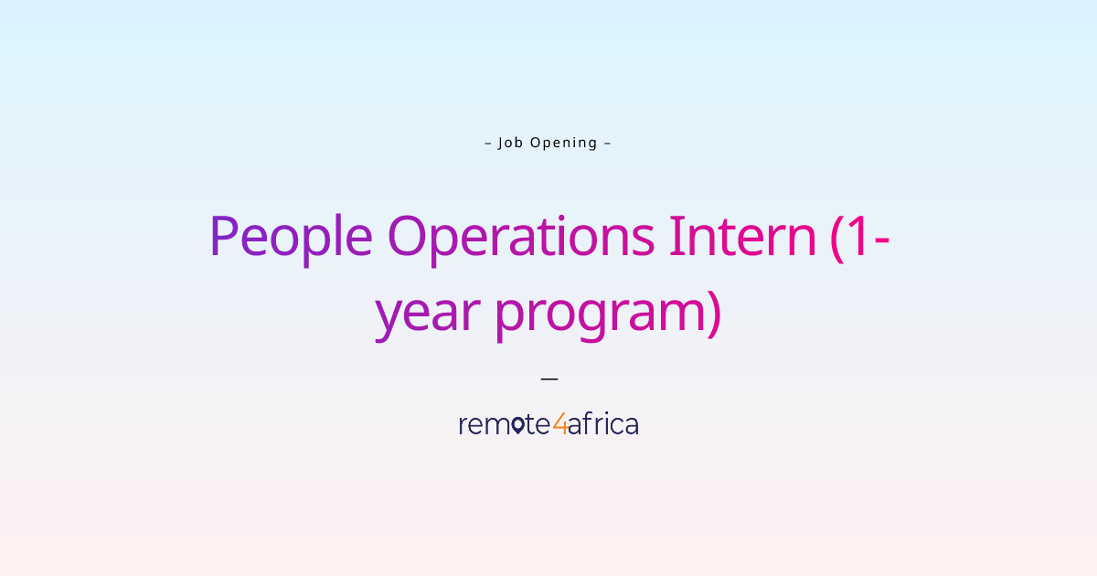 Remote People Operations Intern (1-year program) job at Sports / Gaming ...