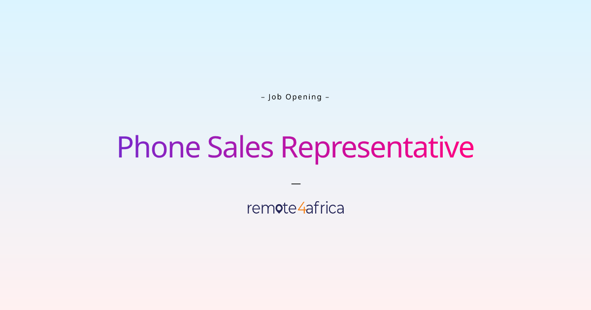 Remote Phone Sales Representative job at IT / Telecommunication ...