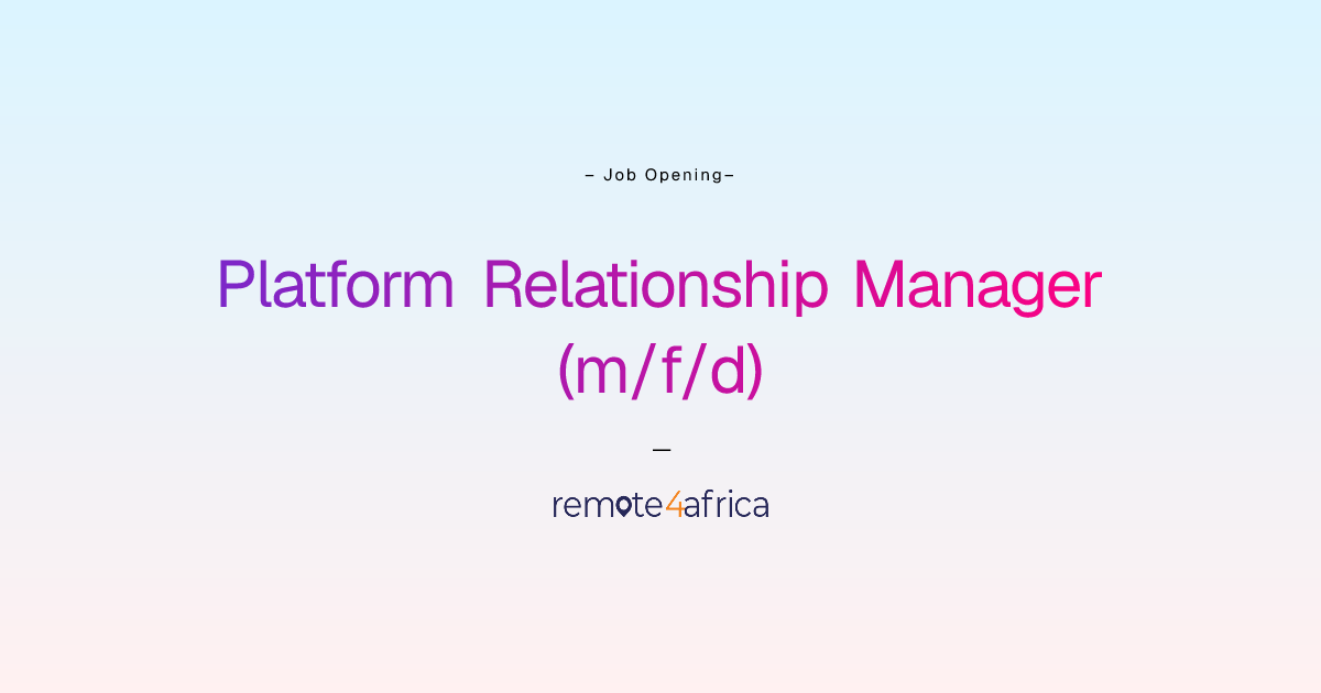 Remote Platform Relationship Manager (m/f/d) job at Sports / Gaming ...