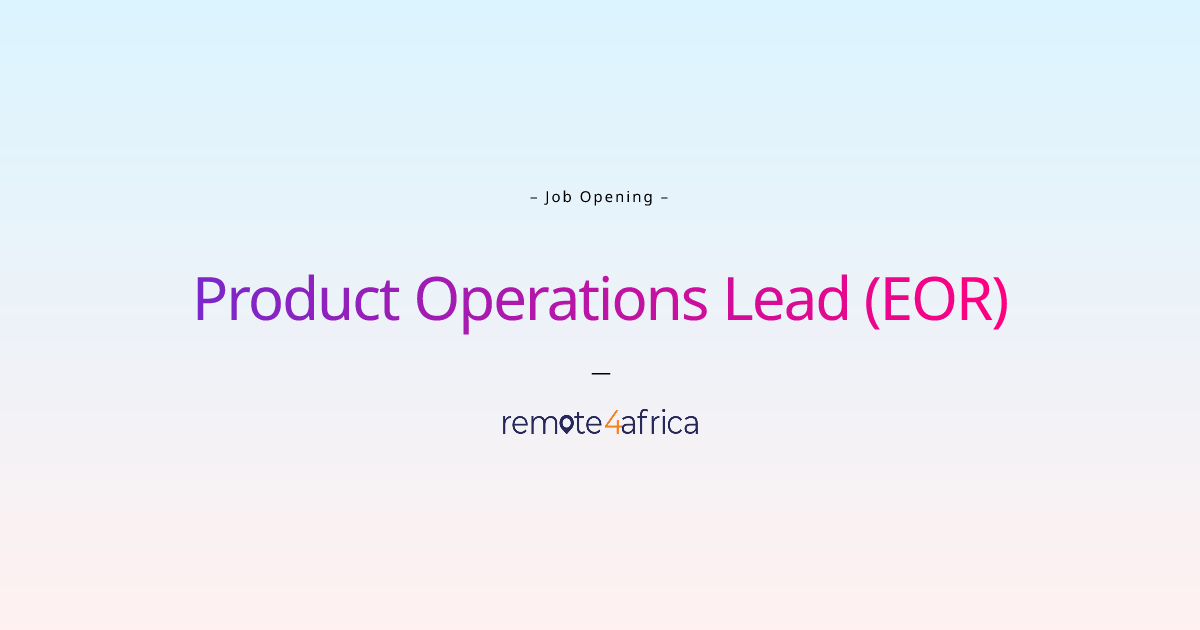 Remote Product Operations Lead (EOR) job at Human Resource Services ...