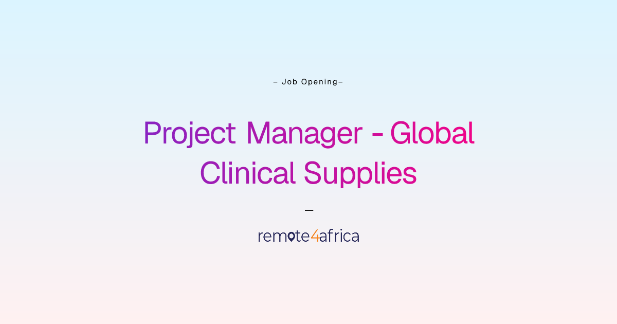 Remote Project Manager - Global Clinical Supplies job at Research ...