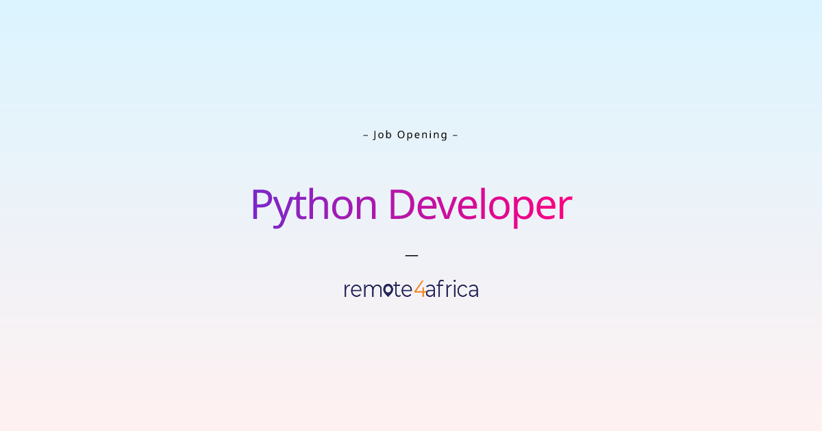 Remote Python Developer job at Internet Software & Services company ...