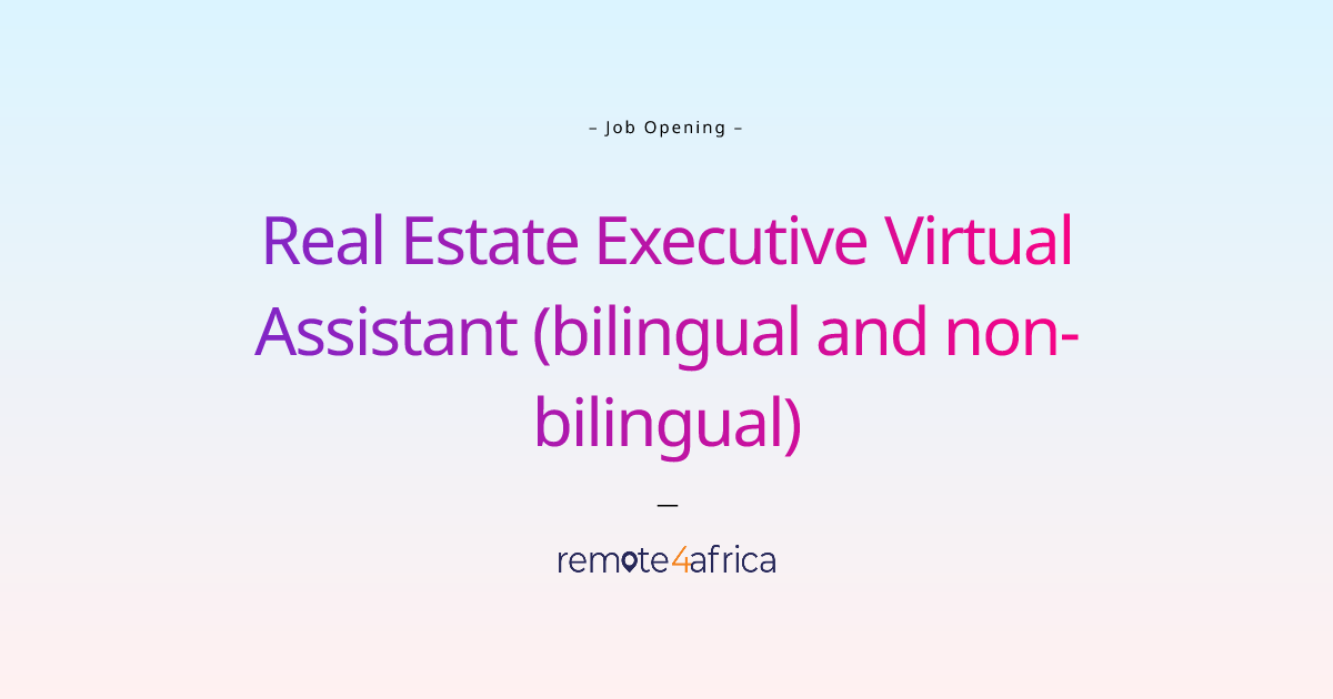 Remote Real Estate Executive Virtual Assistant (bilingual and non-bilingual) job at Human ...