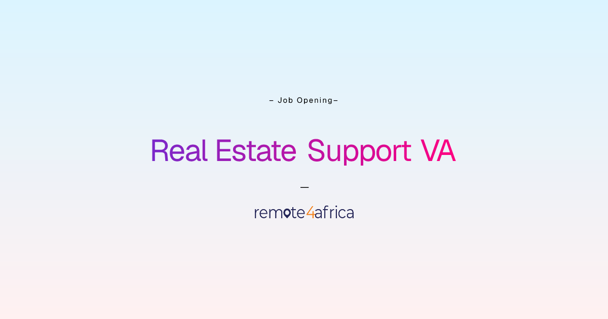 Remote Real Estate Support VA job at Human Resource Services company ...