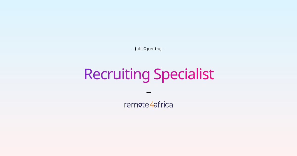 Remote Recruiting Specialist job at Internet Software & Services ...