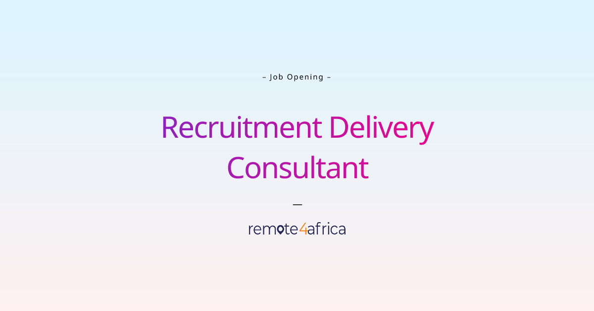 Remote Recruitment Delivery Consultant job at Human Resource Services ...