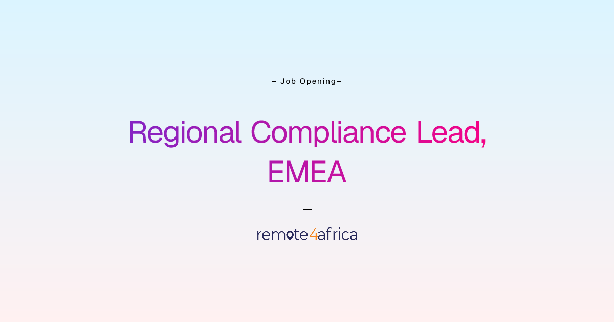 Remote Regional Compliance Lead, EMEA job at Human Resource Services ...