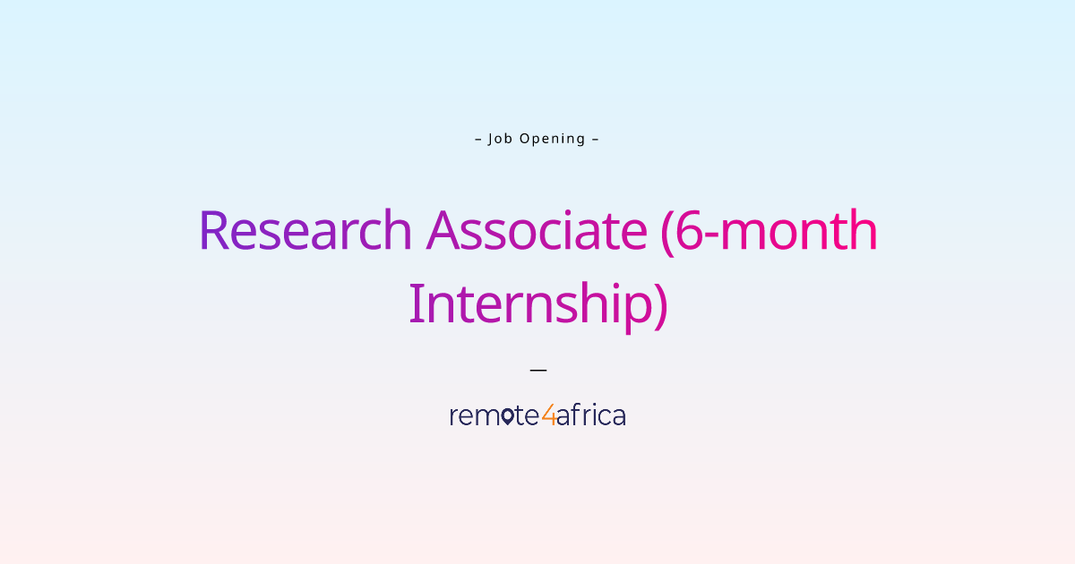 Remote (Hybrid) Research Associate (6-month Internship) job at IT ...