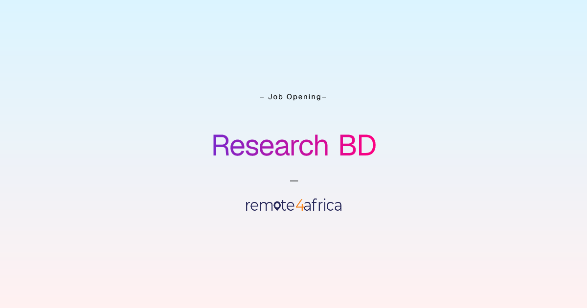 Research BD | Remote4Africa