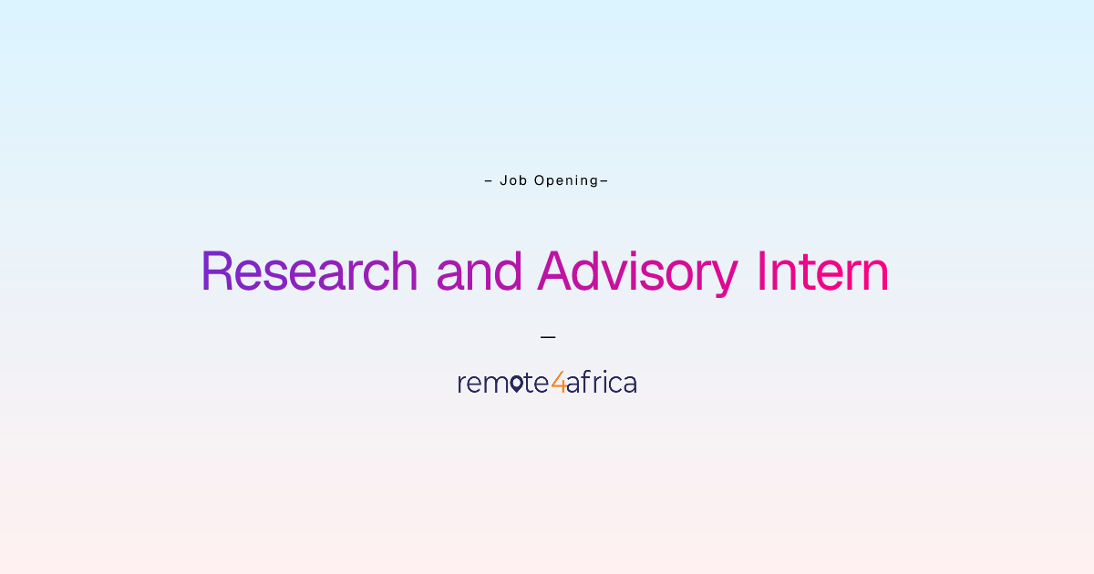 Remote (Hybrid) Research and Advisory Intern job at Research Services ...