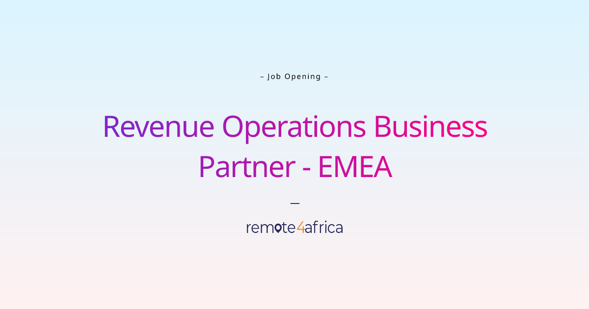 Remote Revenue Operations Business Partner - EMEA job at Human Resource ...
