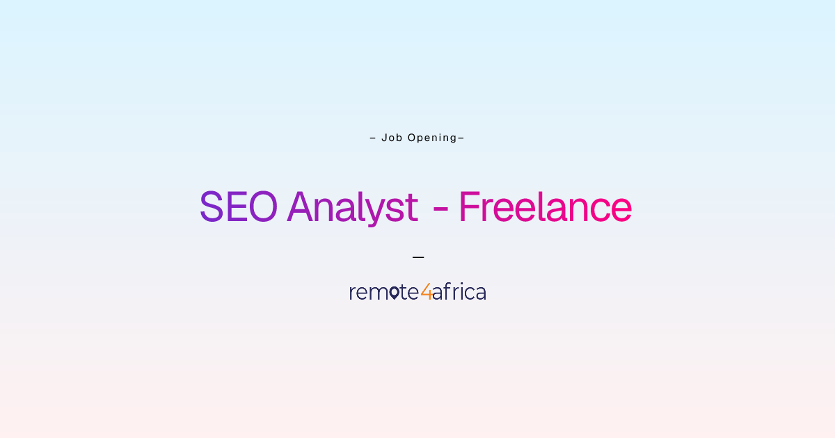 Remote SEO Analyst - Freelance job at Human Resource Services company ...