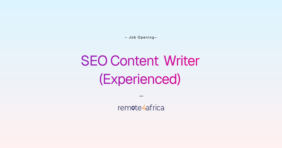 Remote SEO Content Writer (Experienced) job at Marketing Services ...