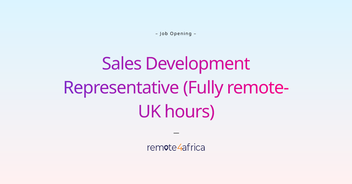 Remote Sales Development Representative (Fully remote- UK hours) job at Human Resource Services ...