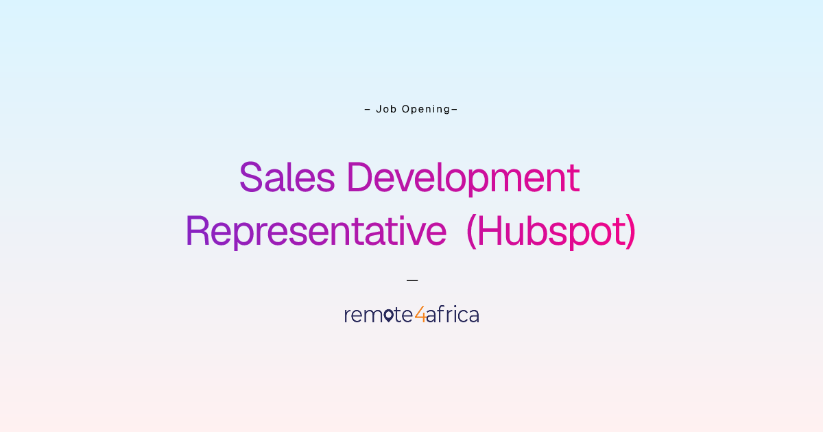 Remote Sales Development Representative (Hubspot) job at Human Resource ...