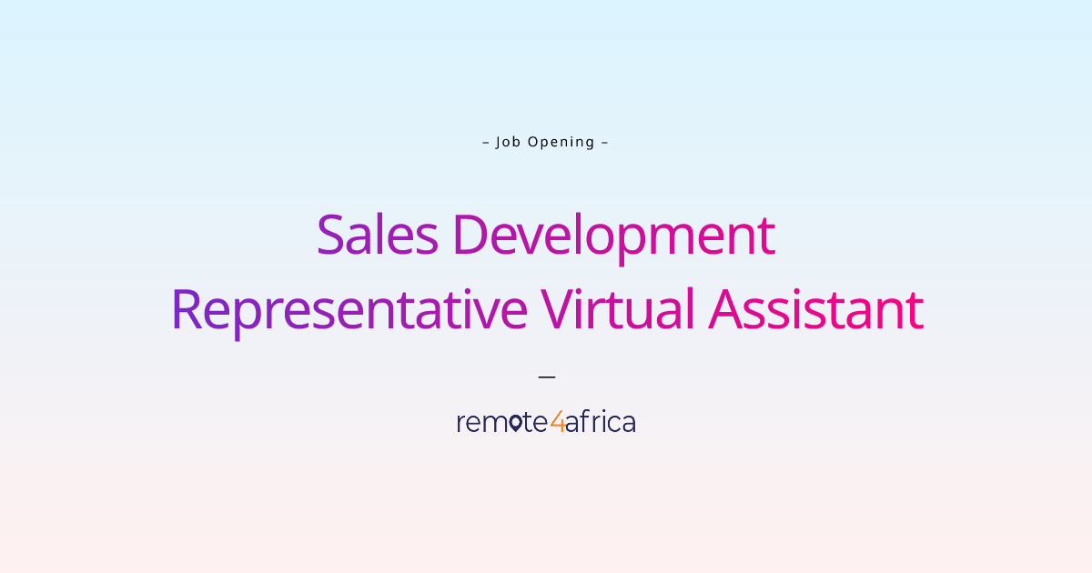 Remote Sales Development Representative Virtual Assistant job at Human Resource Services company ...