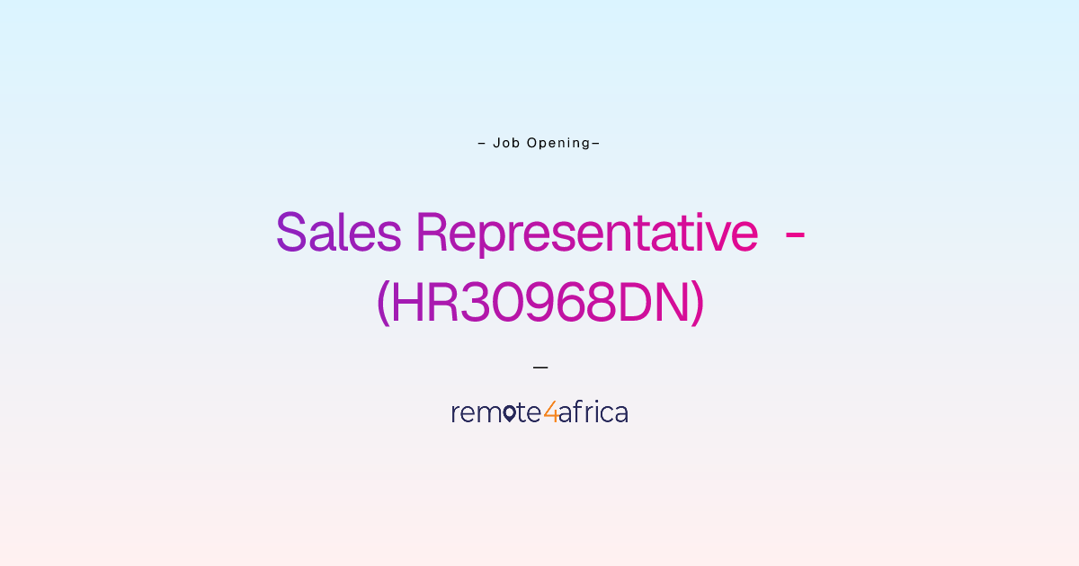 Remote Sales Representative - (HR30968DN) job at Human Resource ...