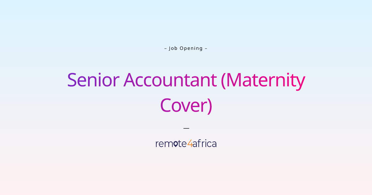 Remote Senior Accountant (Maternity Cover) job at Internet Software ...