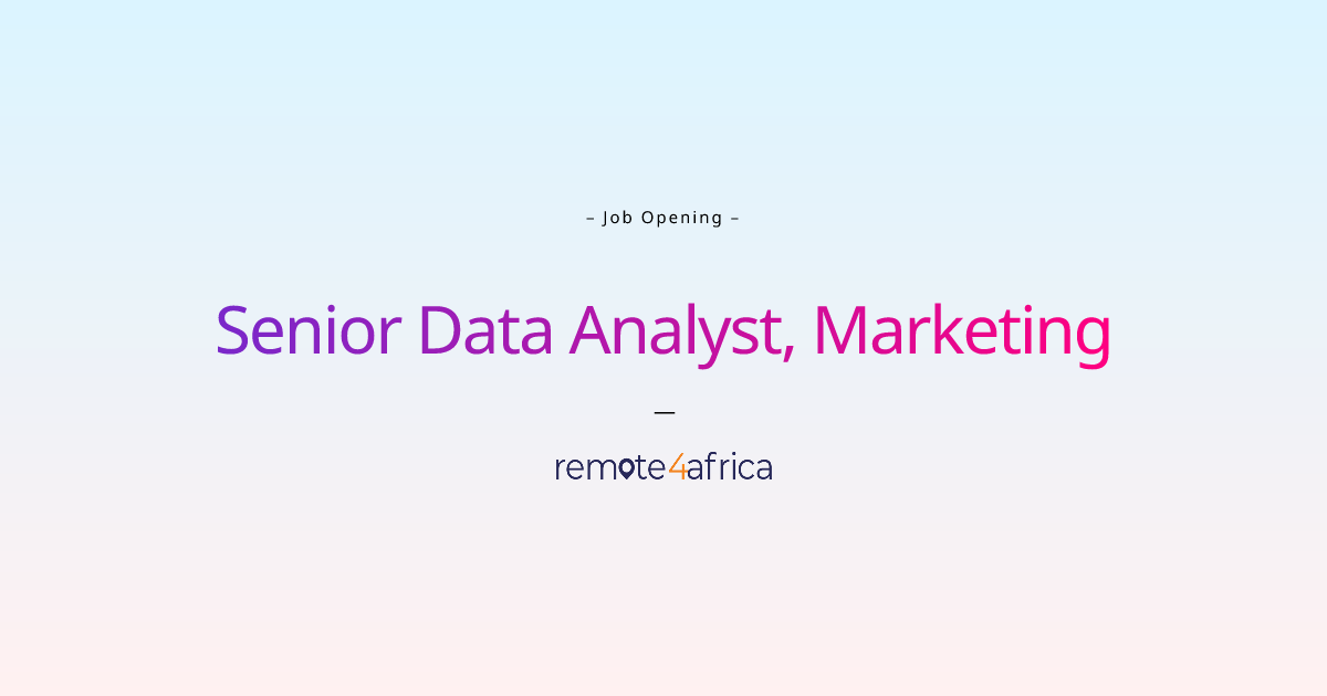 Remote Senior Data Analyst, Marketing job at Human Resource Services ...