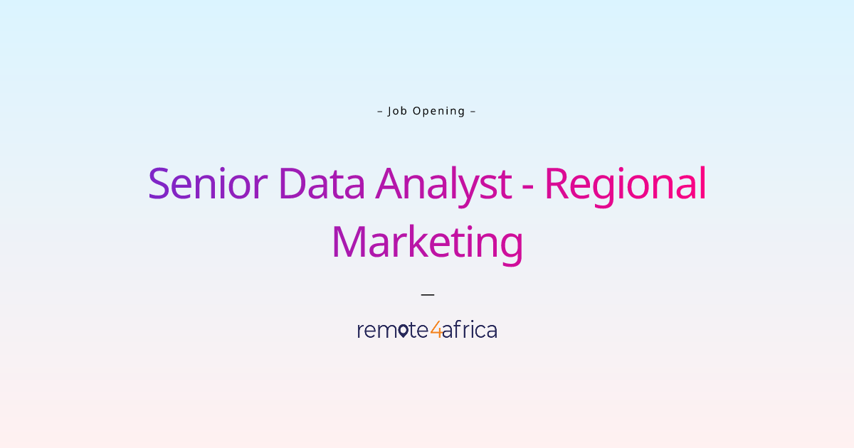 Remote Senior Data Analyst - Regional Marketing job at Human Resource Services company ...