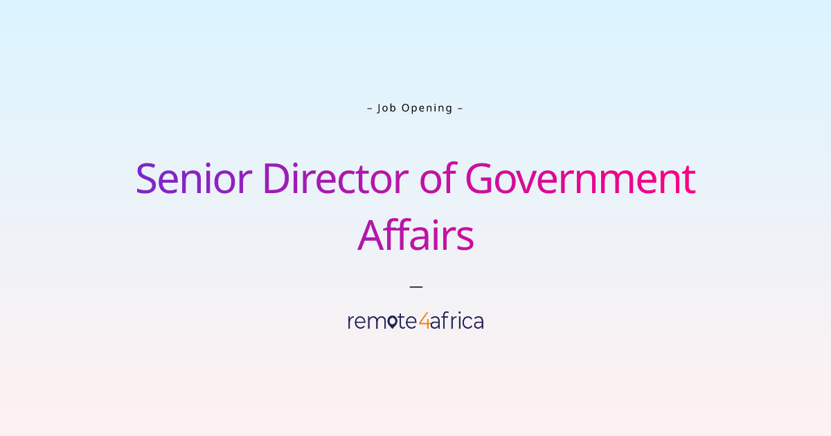 Remote Senior Director of Government Affairs & Policy job at Human ...
