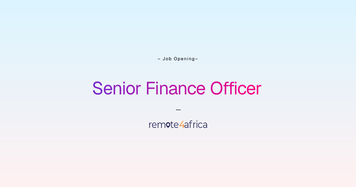 Remote Senior Finance Officer job at Internet Software & Services ...