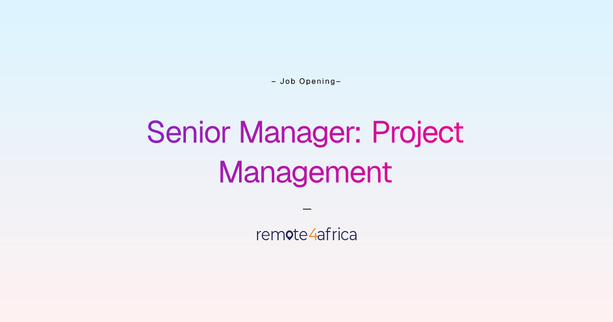 Remote (Hybrid) Senior Manager: Project Management job at Financial ...