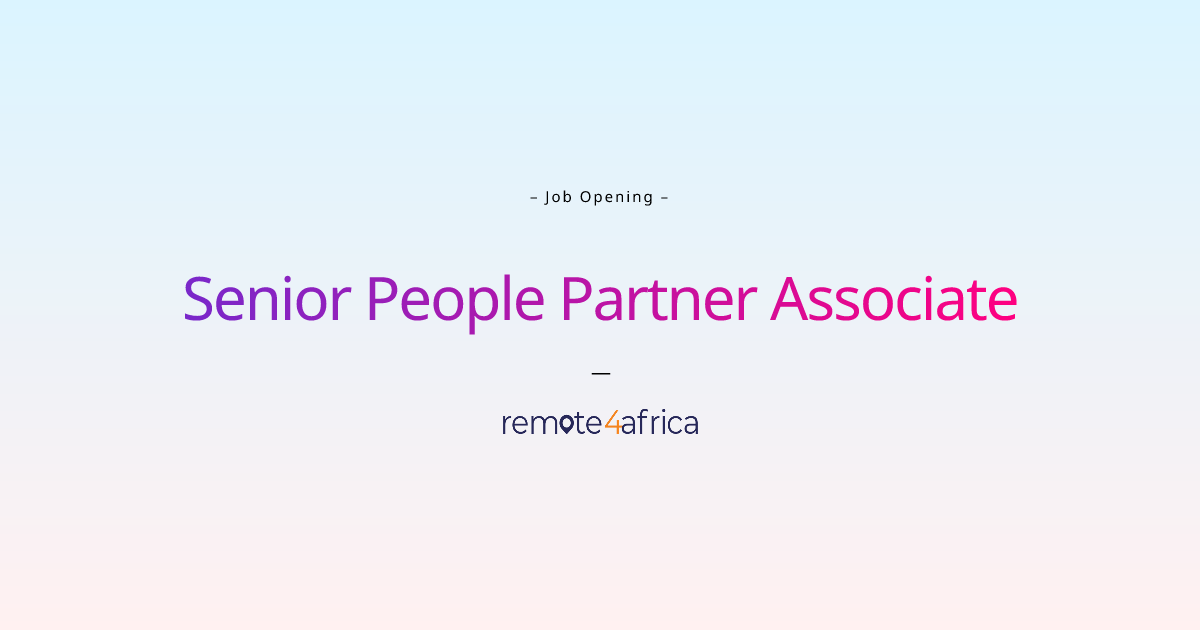 Remote Senior People Partner Associate job at Health care company ...