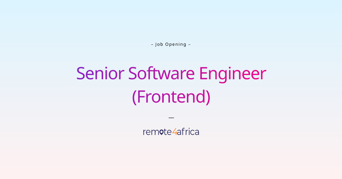 Remote Senior Software Engineer (Frontend) job at IT / Telecommunication Services company ...
