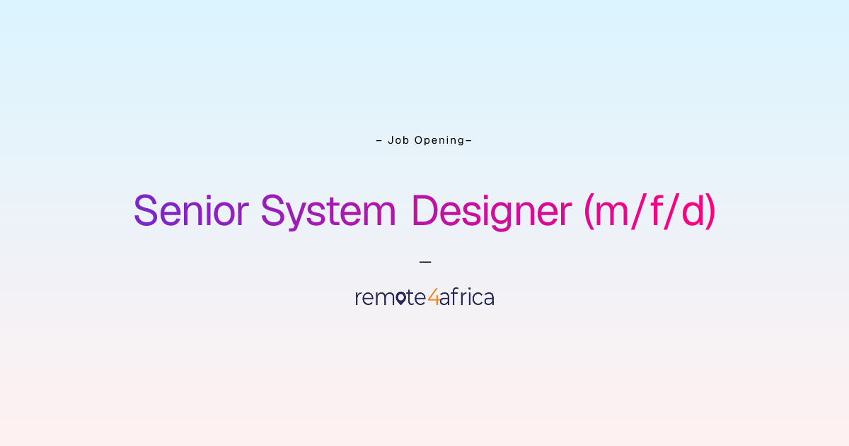 Remote Senior System Designer (m/f/d) job at Sports / Gaming company ...