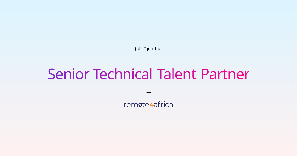 Remote Senior Technical Talent Partner job at Financial Services ...