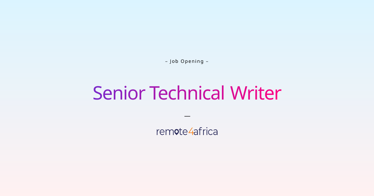 Remote Senior Technical Writer job at Internet Software & Services ...