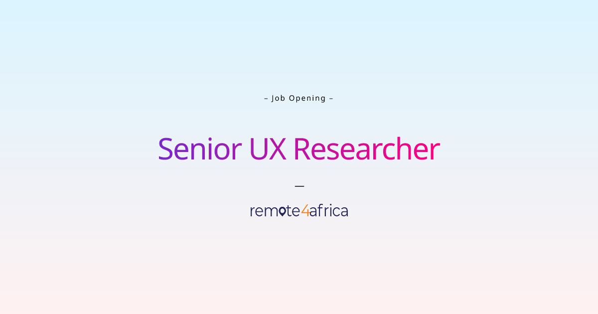 Remote Senior UX Researcher job at Human Resource Services company ...