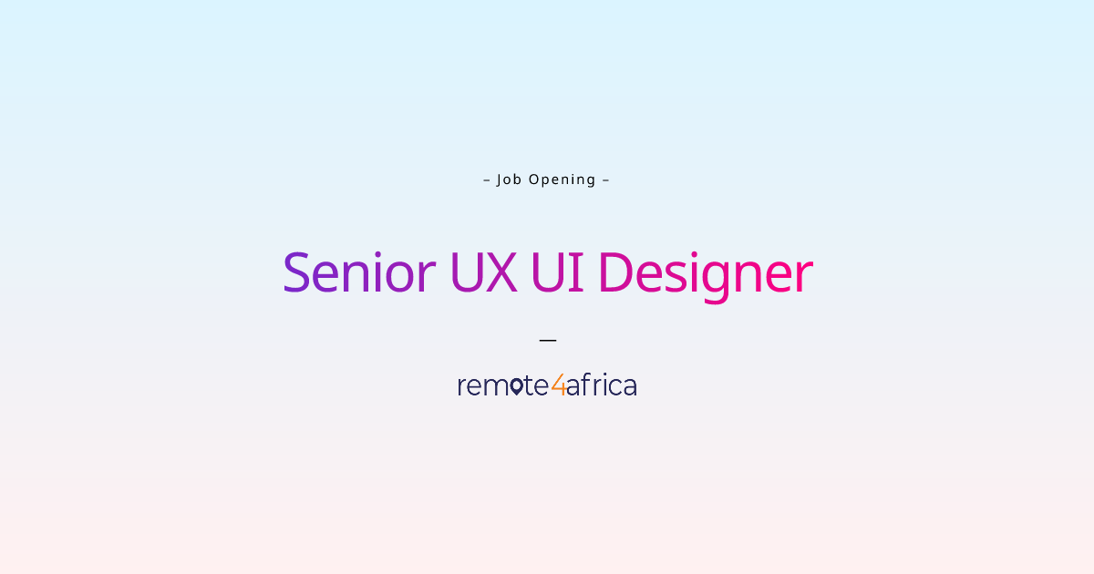 Remote Senior UX UI Designer job at IT / Telecommunication Services ...