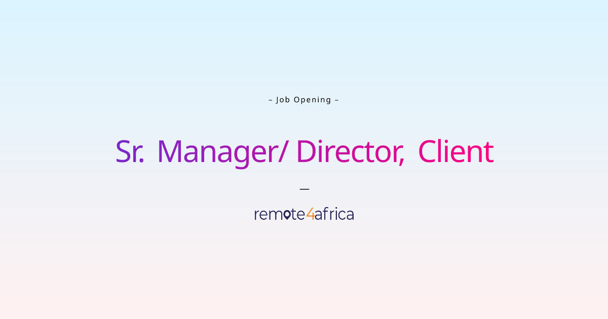 Remote Sr. Manager/ Director, Client & Transaction Risk(Fintech ...