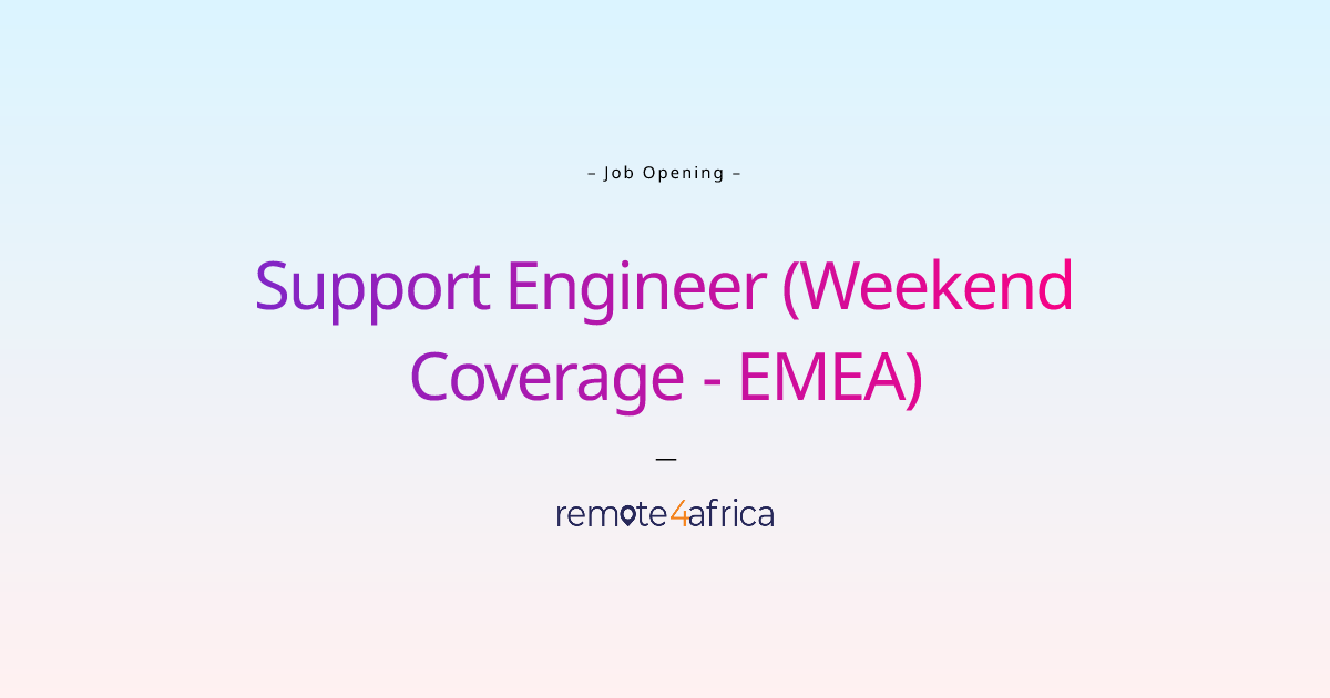 Remote Support Engineer (Weekend Coverage - EMEA) job at Internet ...