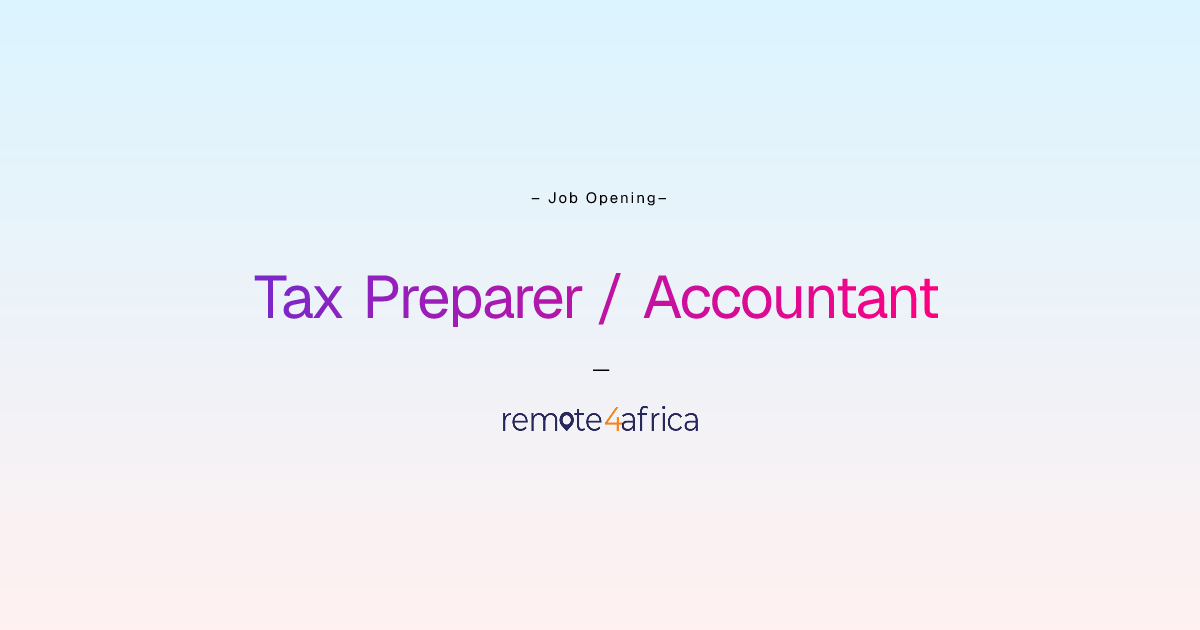 Remote Tax Preparer / Accountant job at Human Resource Services company ...