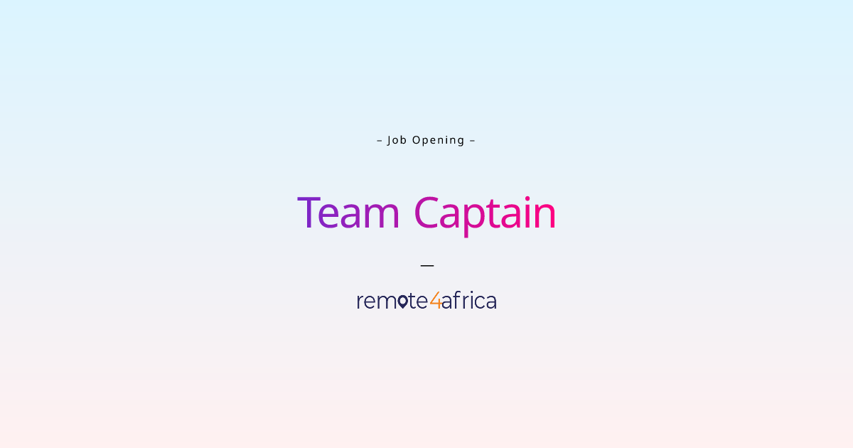 Remote (Hybrid) Team Captain job at Human Resource Services company ...