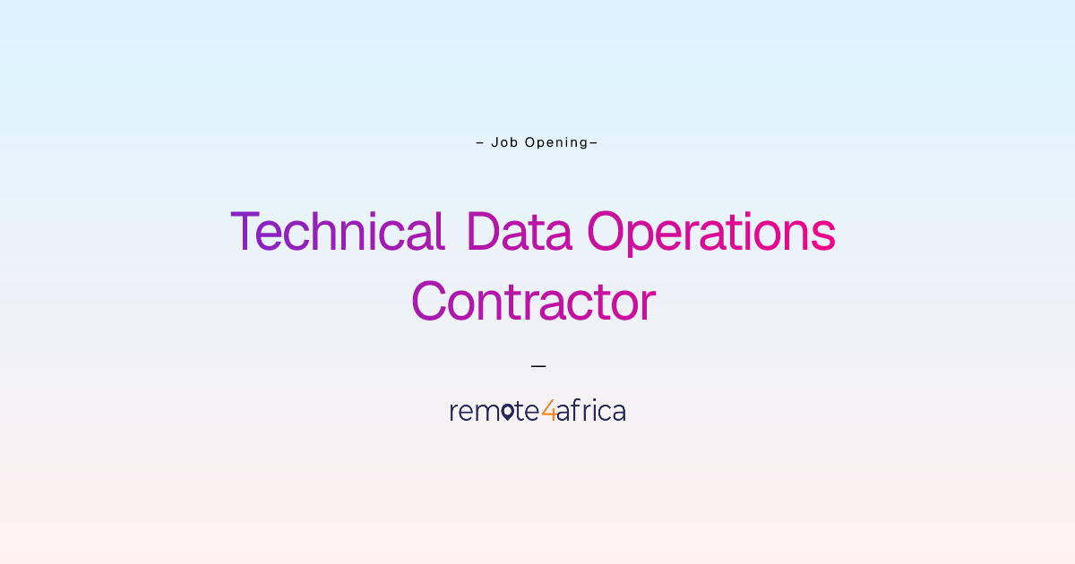 Remote Technical Data Operations Contractor job at Human Resource ...