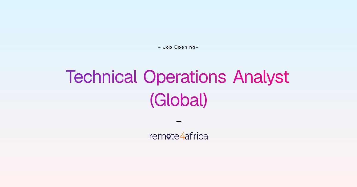 Remote Technical Operations Analyst (Global) job at E-commerce ...
