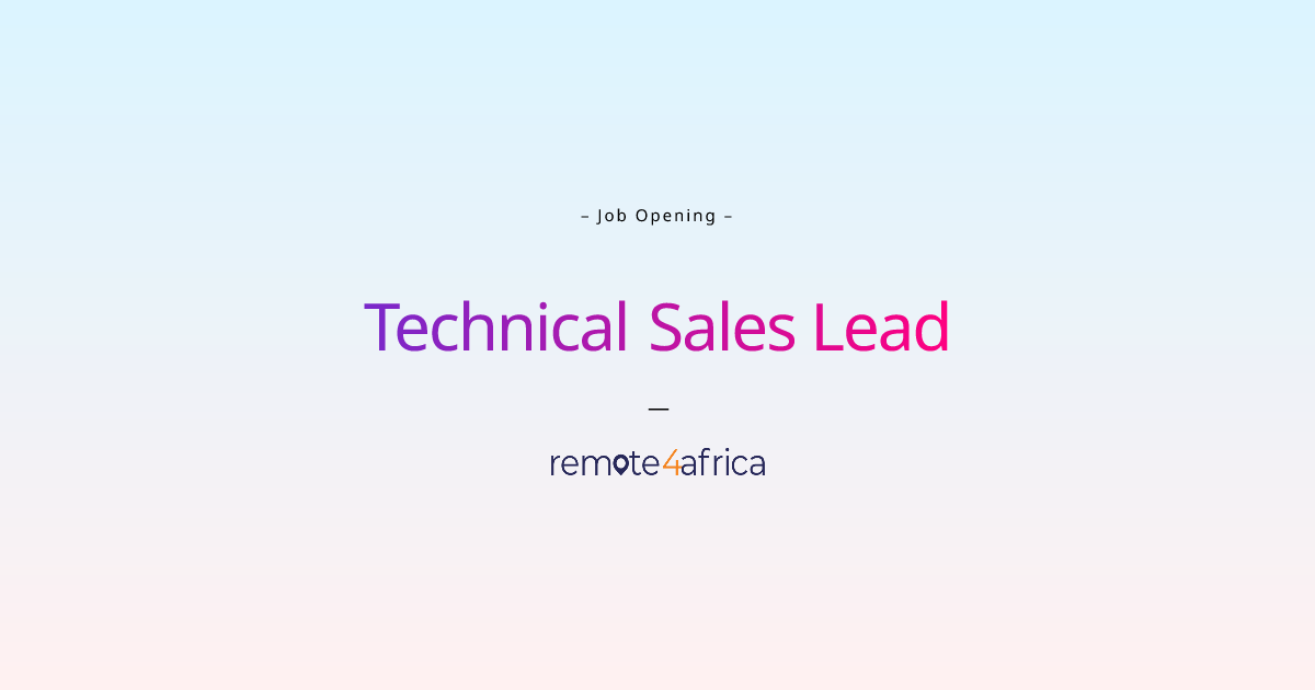 Remote Technical Sales Lead job at Internet Software & Services company ...